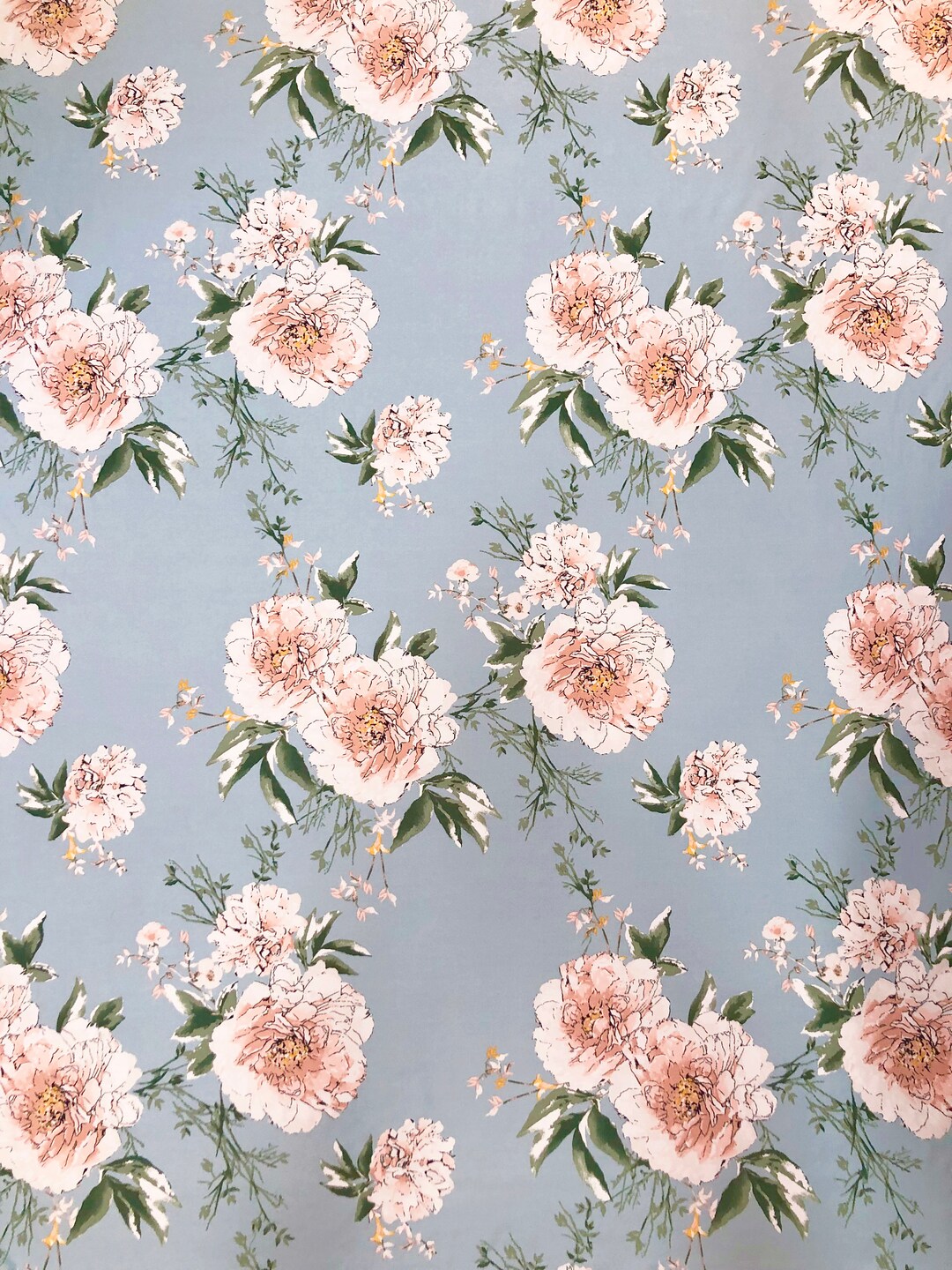 Brushed Single Spun 2 Ways Stretch Big Floral Design Light-medium ...