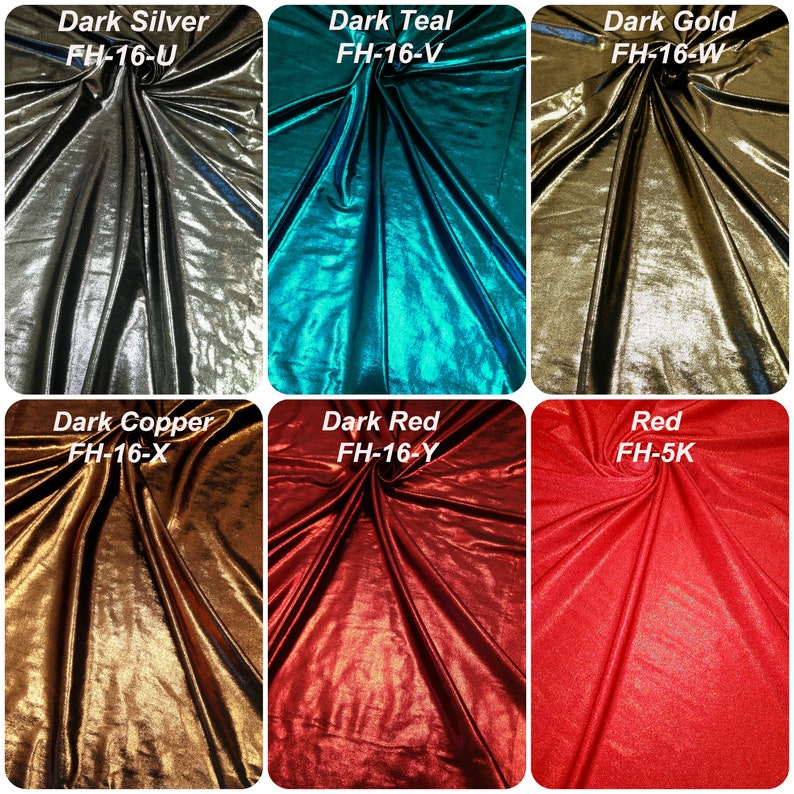 Shiny All Over Foil on Stretch Lightweight Polyester Slinky Spandex ...