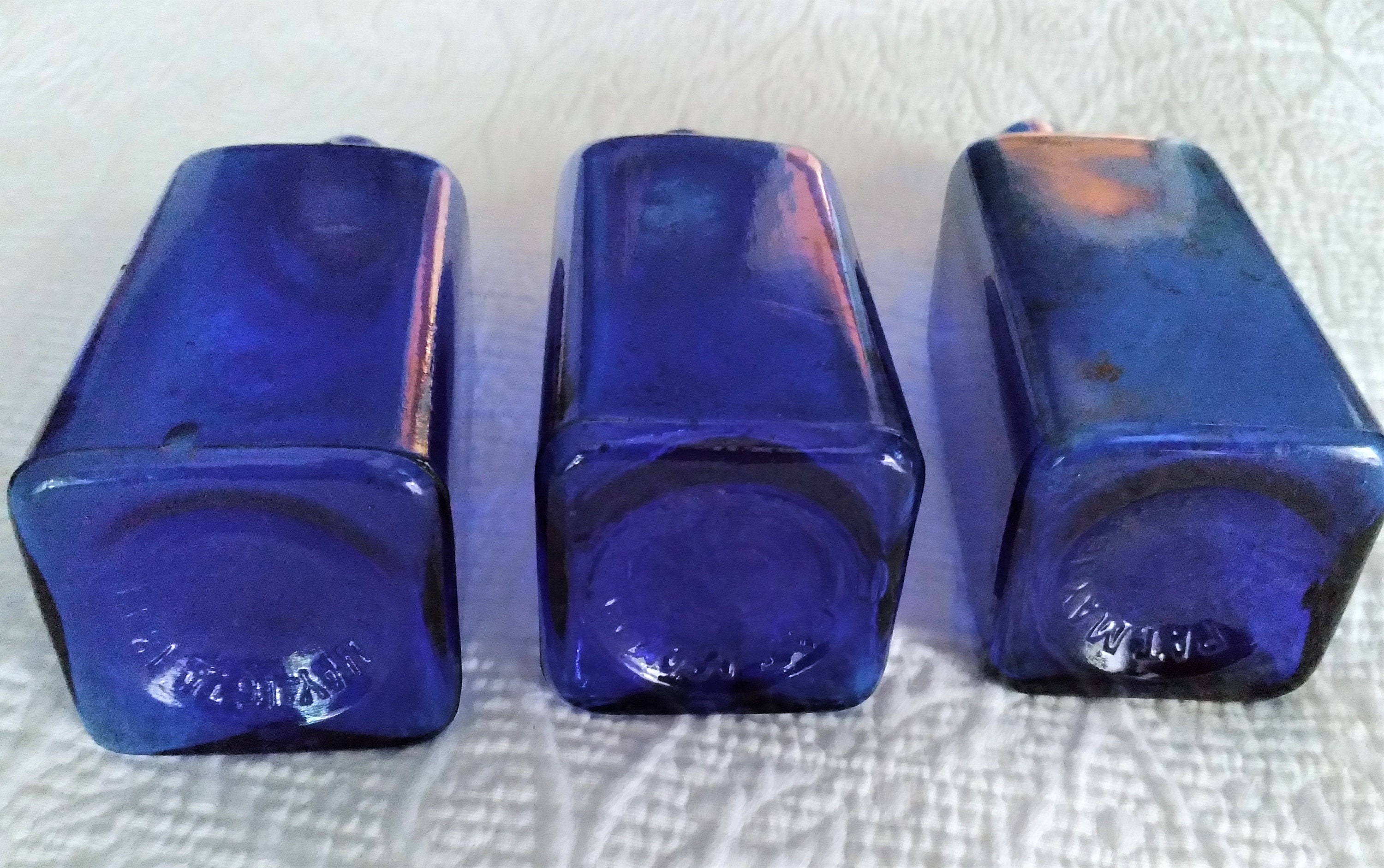 Stunning Cobalt Blue John Wyeth Drug Prescription Bottles THREE 1899 ...