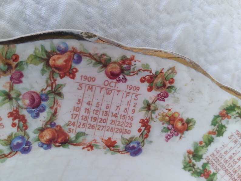 Vintage 1909 Calendar Plate Blue Bonnet Lady - Etsy