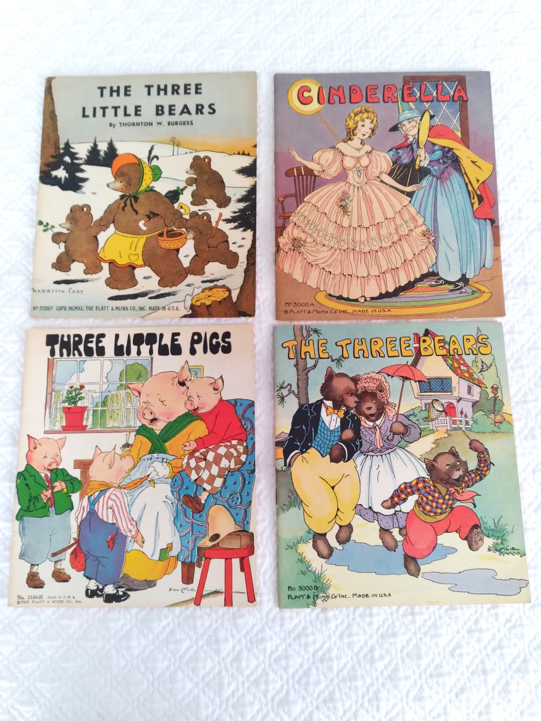 1930's 40's Platt & Monk Childrens Books 3 Bears, Cinderella, 3 Little ...
