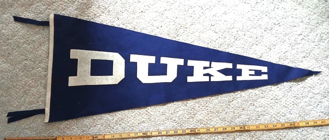 Duke University Felt Pennant 1920-40's Vintage, Original, Sewn on ...