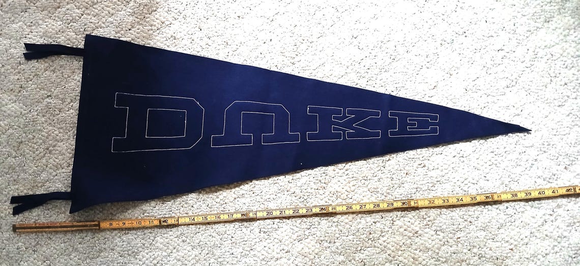 Duke University Felt Pennant 1920-40's Vintage, Original, Sewn on ...