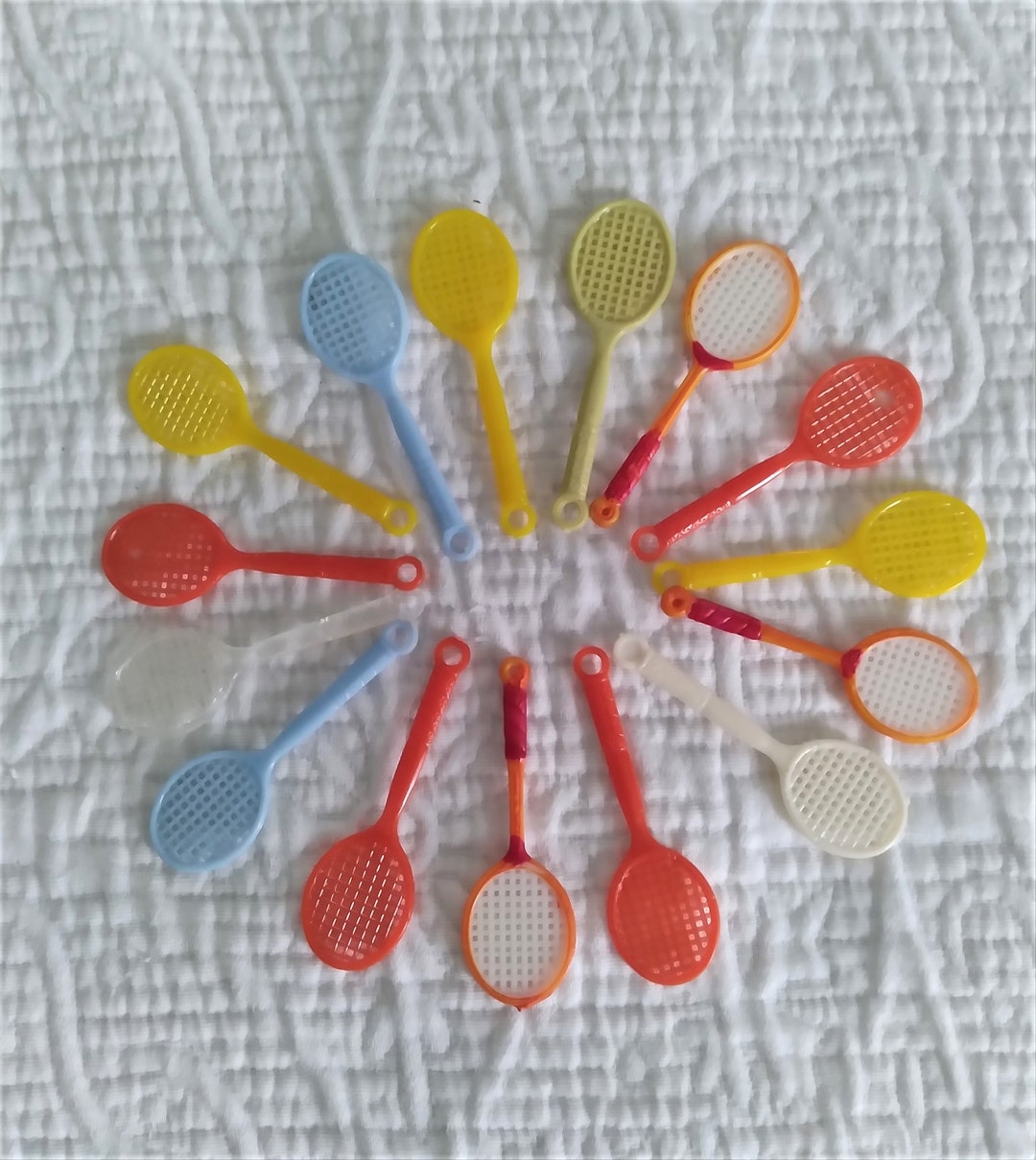 Vintage (15) Plastic, Mini Tennis Rackets Trinkets, Cup Cakes, Decor ...