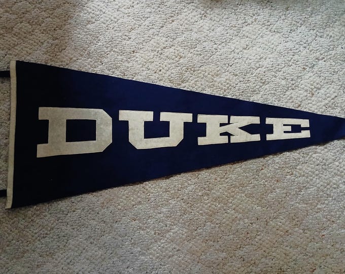 Duke University Felt Pennant 1920-40's Vintage, Original, Sewn on ...