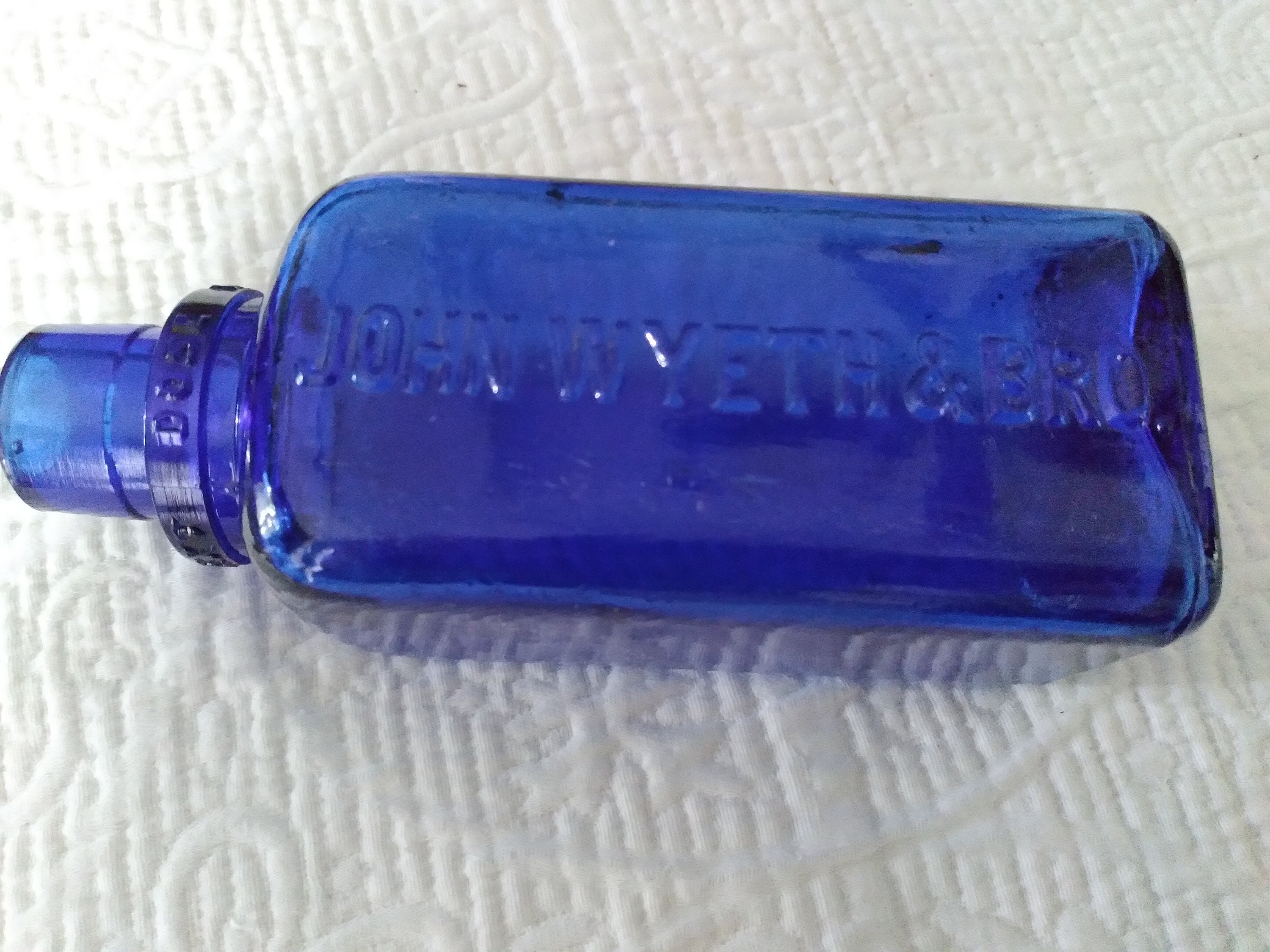 Stunning Cobalt Blue John Wyeth Drug Prescription Bottles THREE 1899 ...