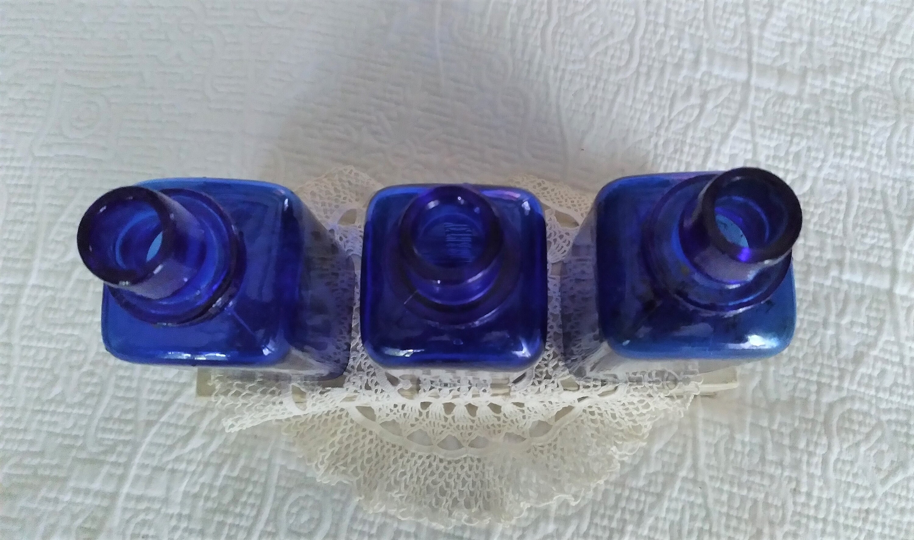 Stunning Cobalt Blue John Wyeth Drug Prescription Bottles THREE 1899 ...