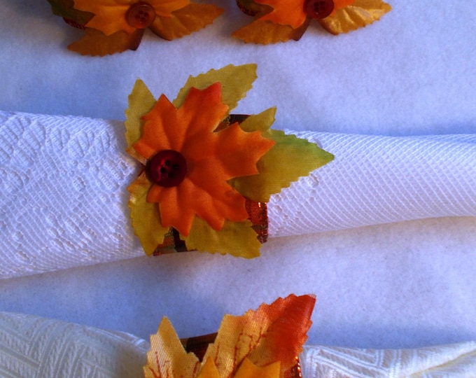Fall/thanksgiving Button Leaf Napkin Rings - Etsy