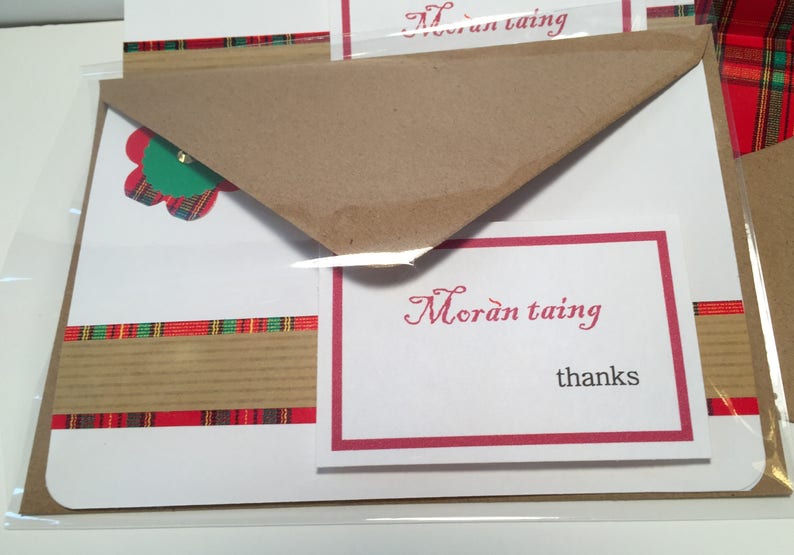 Outlander Handmade Scottish Gaelic Thank You Notes With Coordinating ...