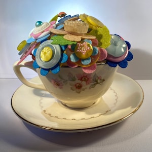 Teatime Button Bouquet - Etsy