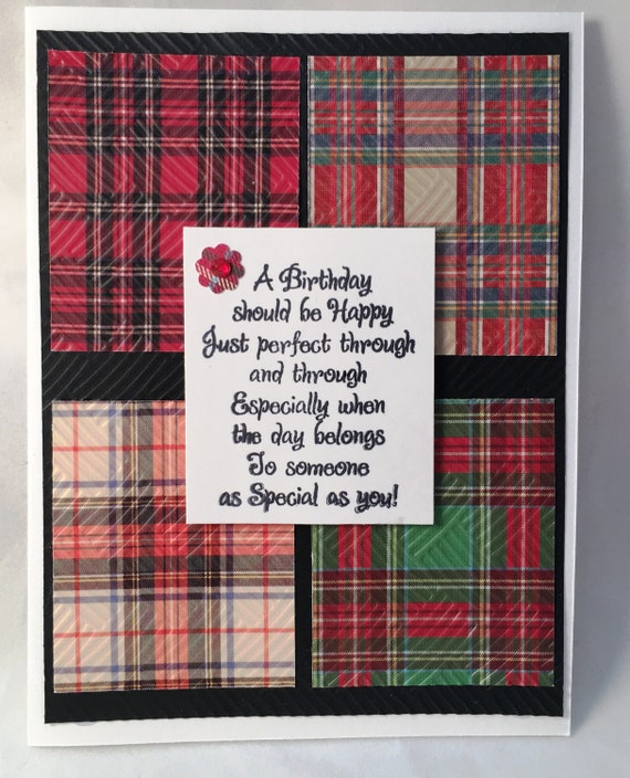 Tartan Plaid Birthday Cards - Etsy