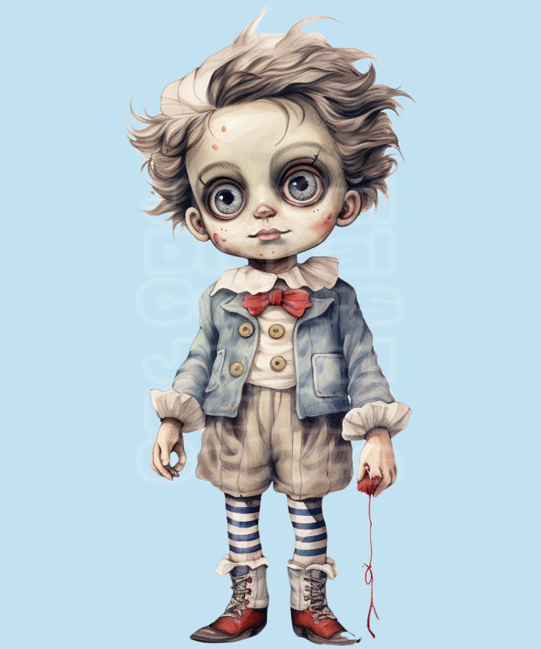 5 Creepy Boy Dolls Digital Vintage Halloween Scary Graphic - Etsy