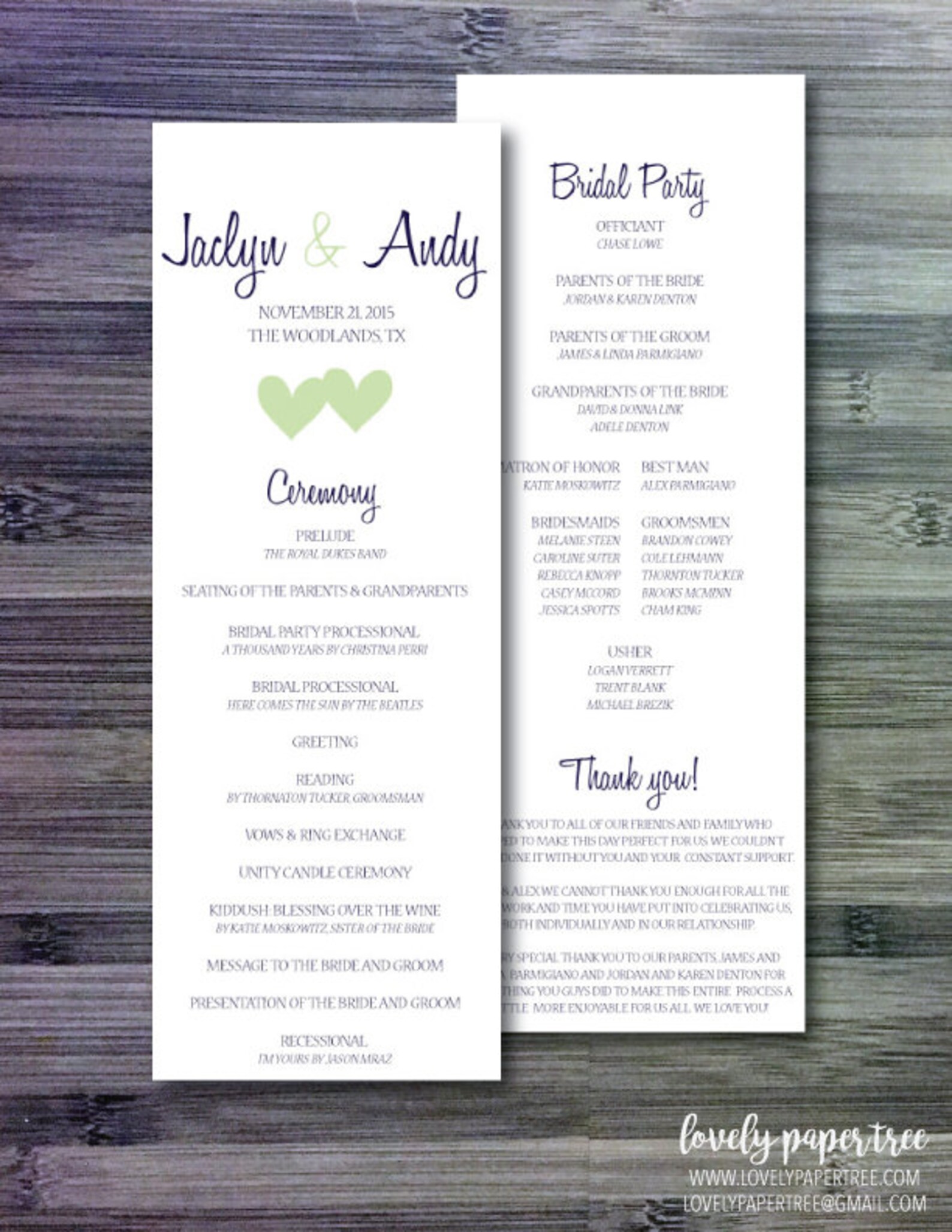 Two Hearts Wedding Program PRO3 - Etsy