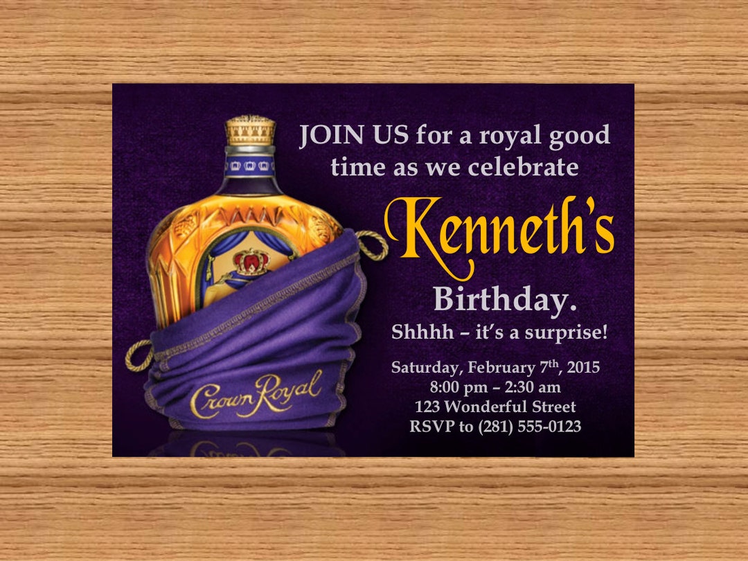 PRINTABLE Custom Invitation - Crown Royal Themed Party Invitation - Etsy