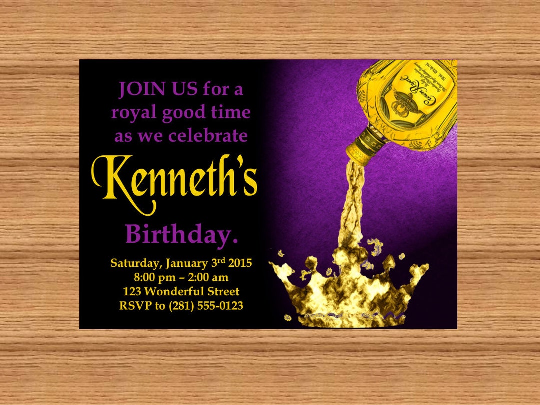 PRINTABLE Custom Invitation - Crown Royal Themed Party Invitation - Etsy