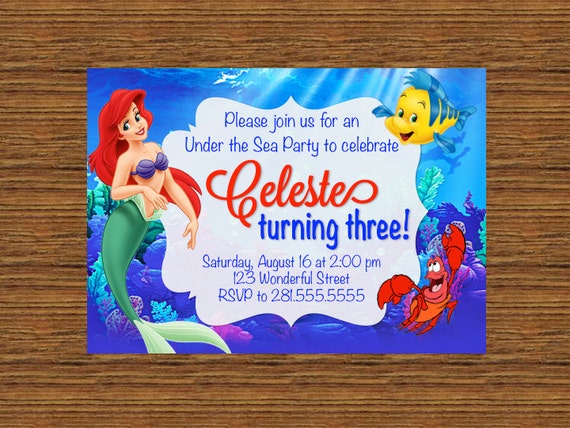 Little Mermaid Printable Invitation Kits