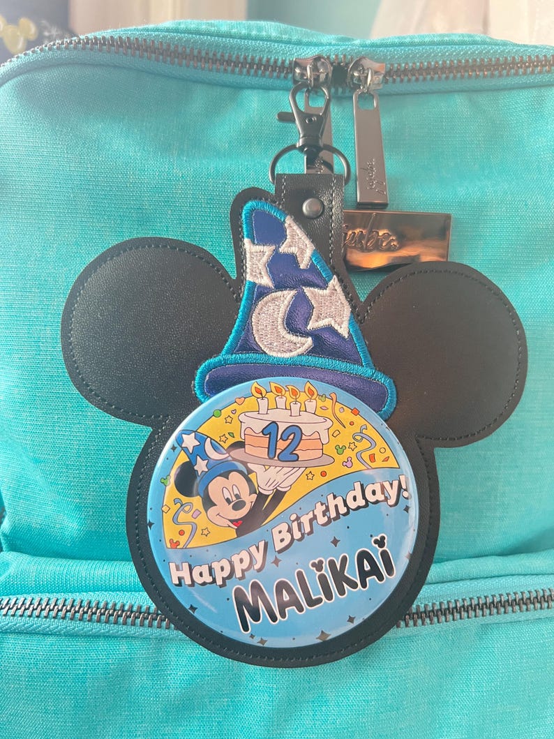 Sorcerer Mouse Button Holder Custom Birthday Button Backer Keychain ...