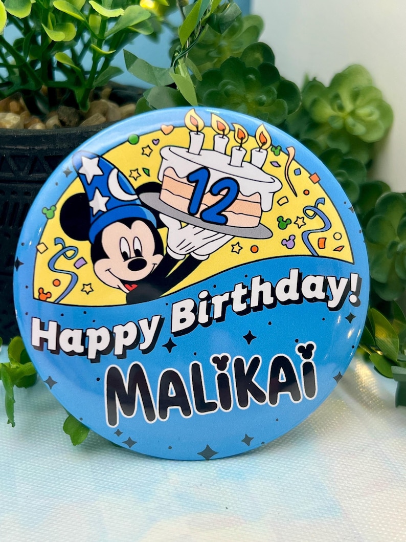 Sorcerer Mouse Button Holder Custom Birthday Button Backer Keychain ...