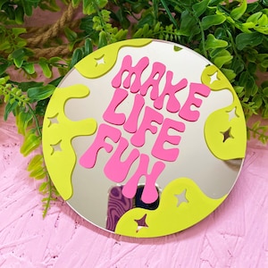 Make Life Fun Mini Disc Mirror - Etsy