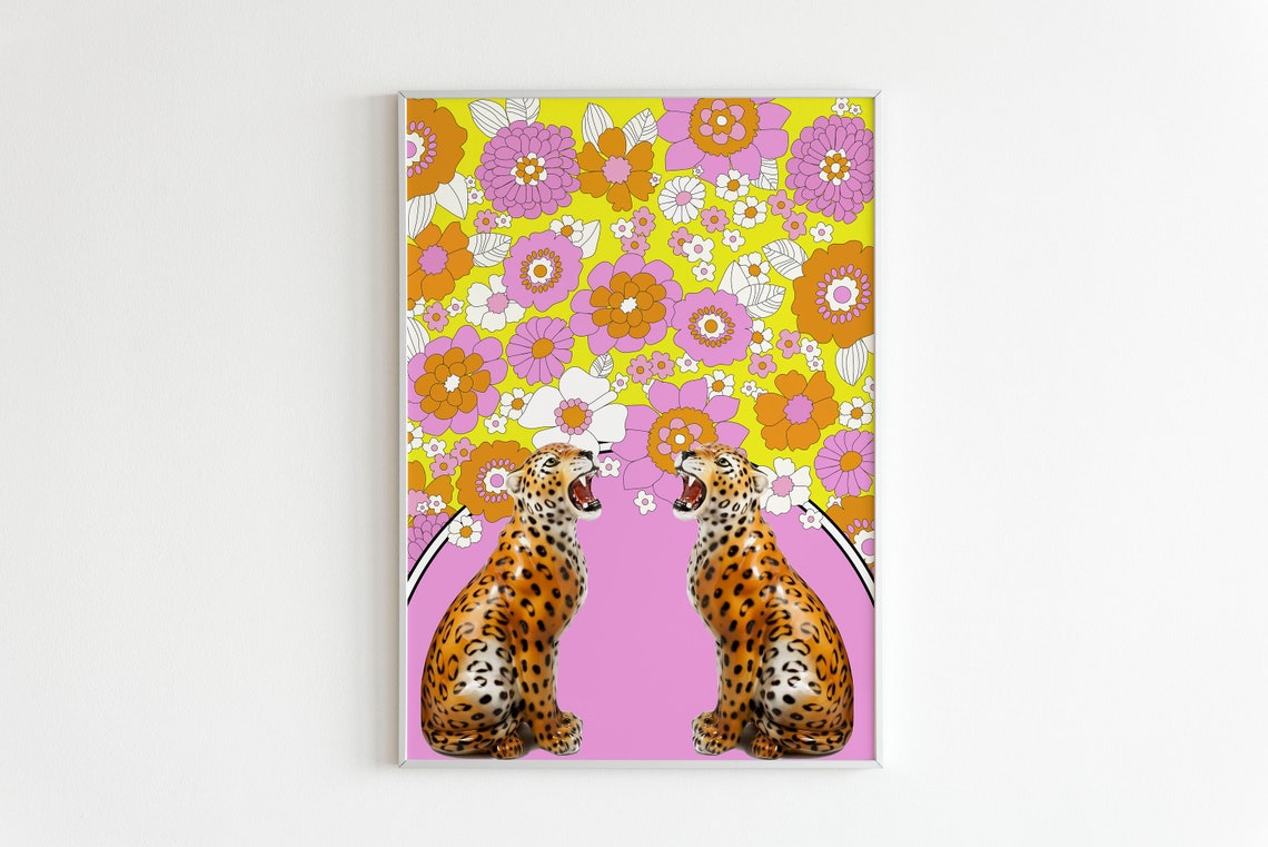 Retro 60s Leopard Pattern Wall Art/wall Decor/print - Etsy UK