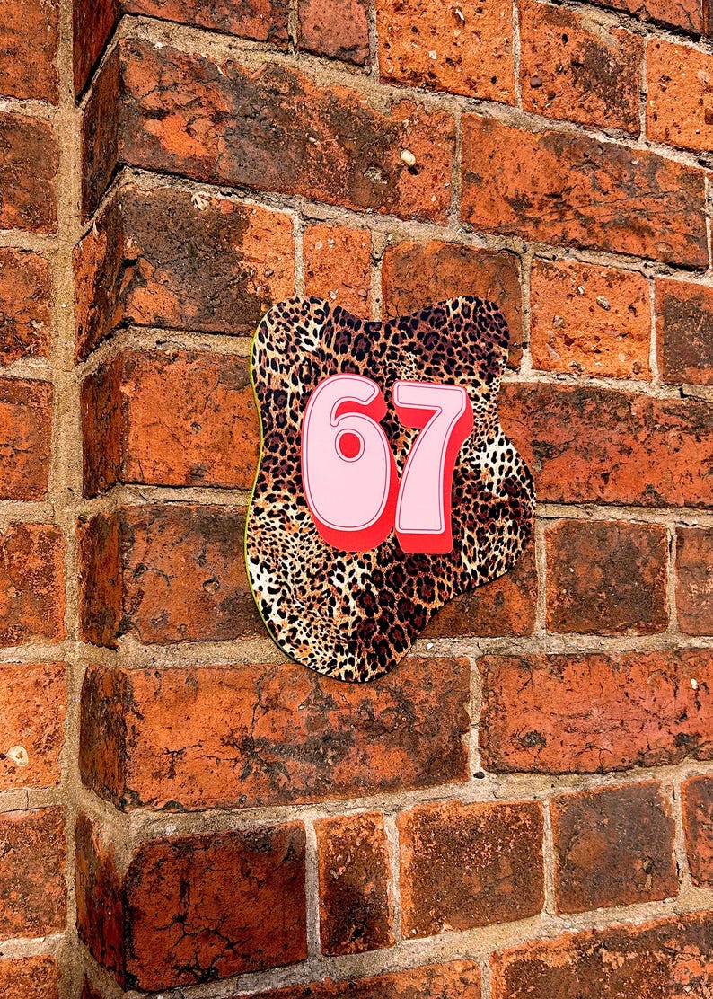 Leopard Print Blob House Number Sign - Custom - Etsy