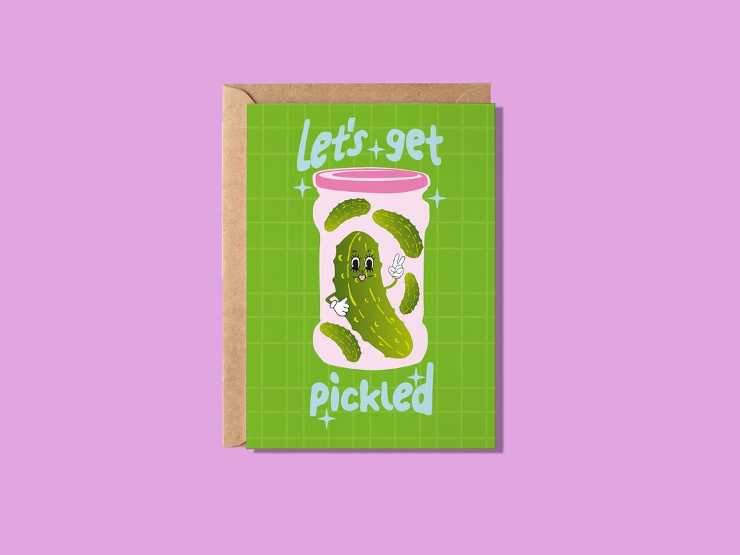 Let's Get Pickled Greeting Card - Etsy