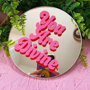 You Are Divine Mini Disc Mirror - Etsy