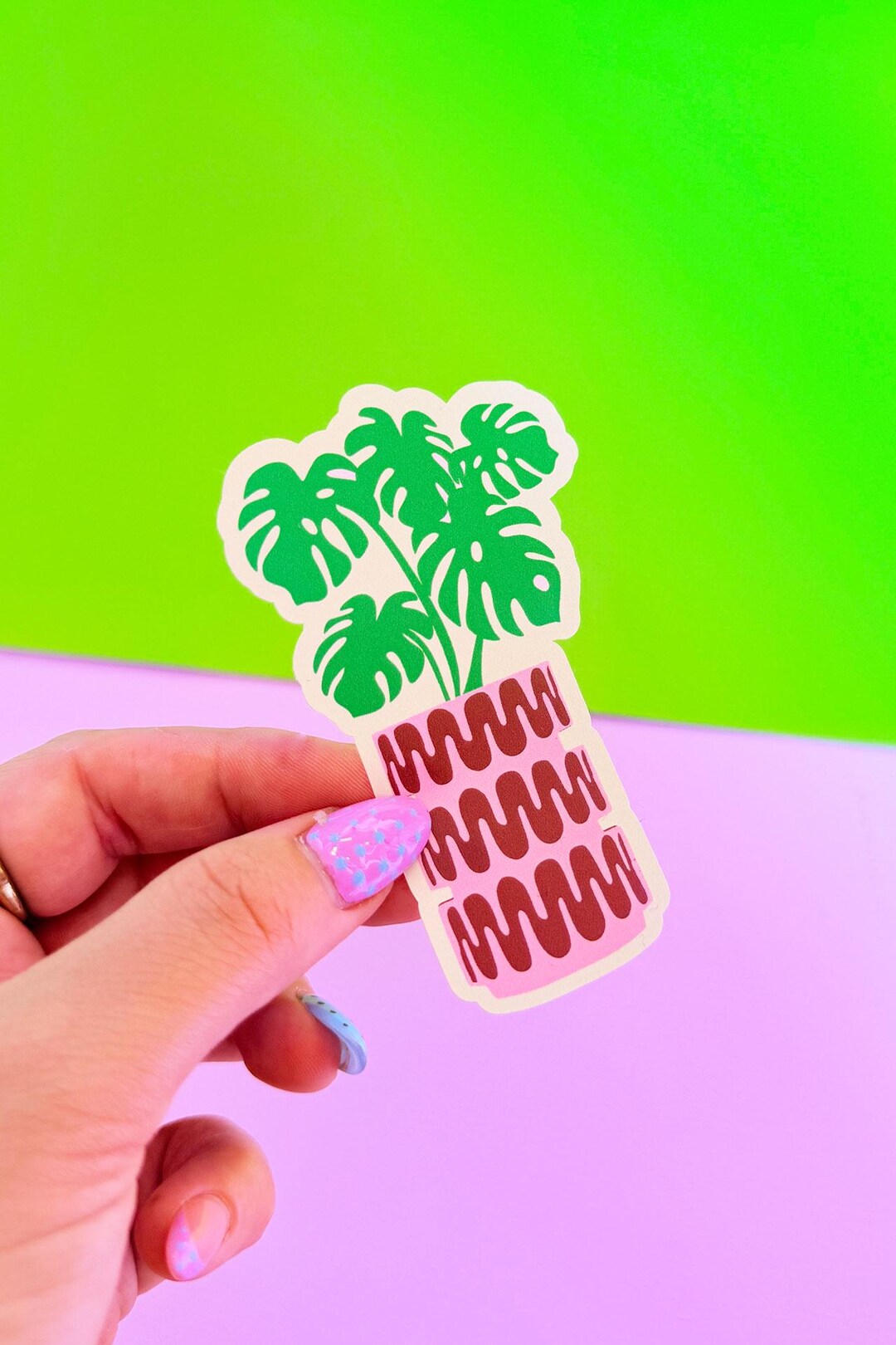 Monstera Plant Sticker - Etsy