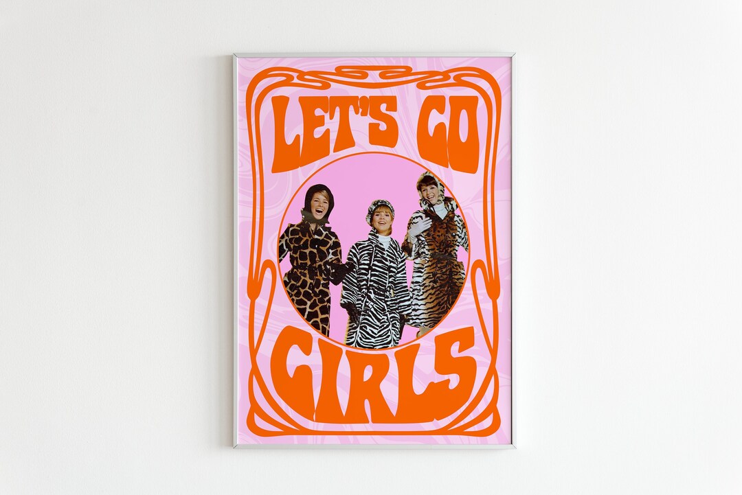 Let's Go Girls Retro Collage Wall Print - Etsy