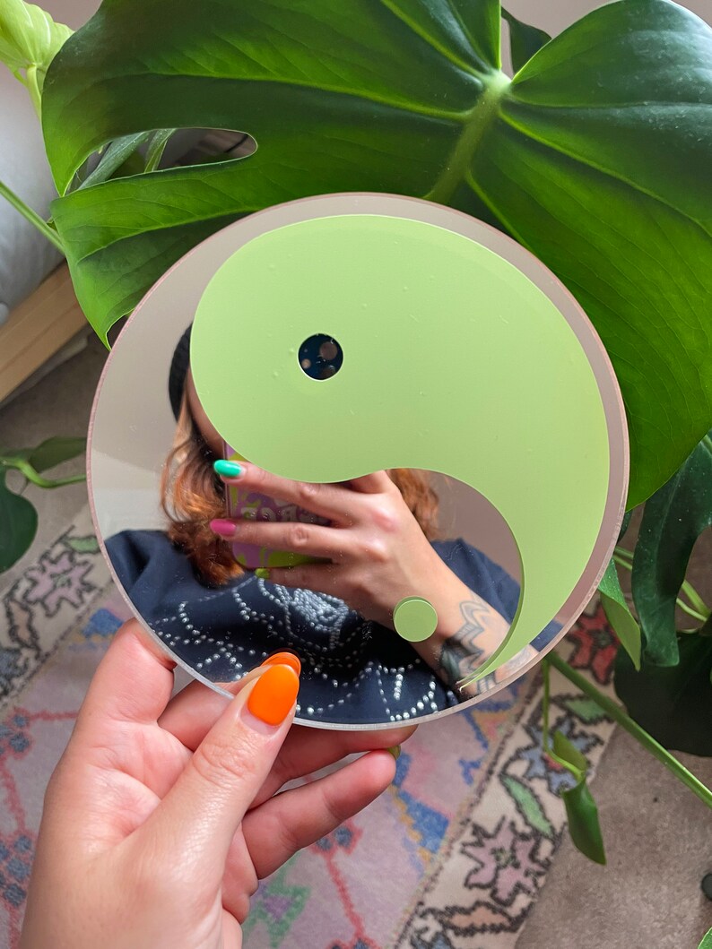 Yin & Yang Mini Disc Mirror LOTS OF COLOURS - Etsy