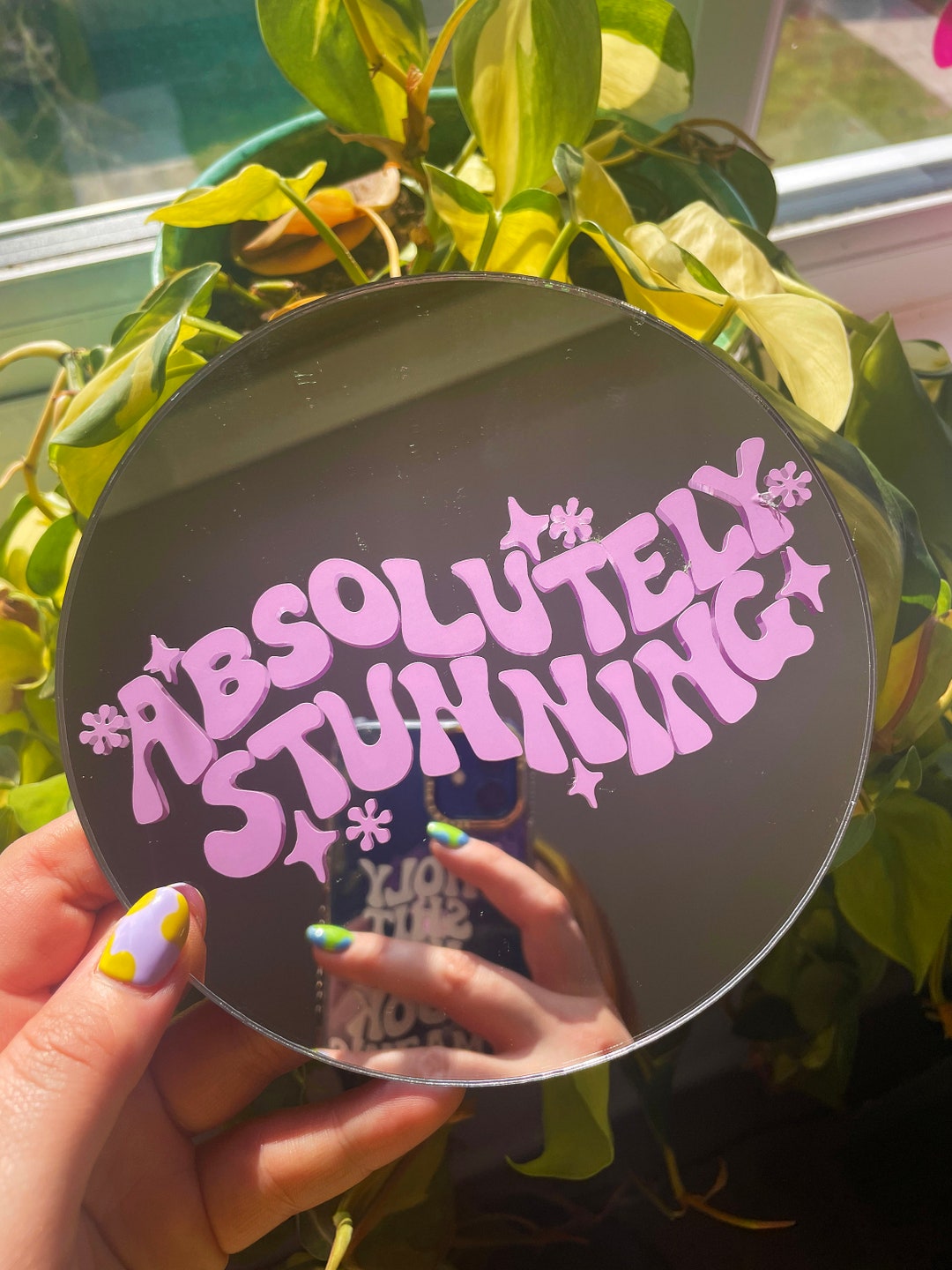 Absolutely Stunning Mini Disc Mirror - Customise Colour - Etsy