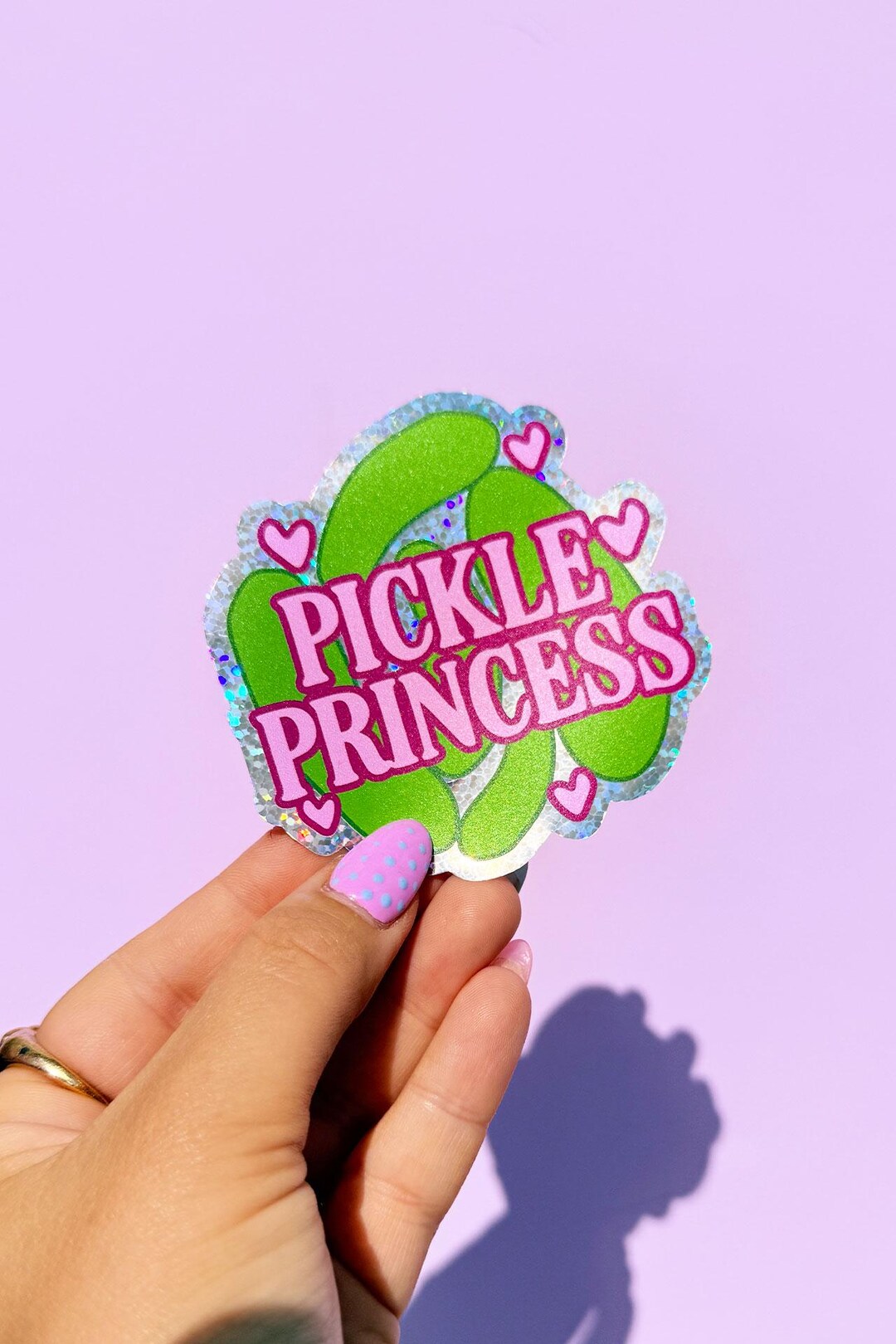 Pickle Princess Glitter Sticker - Etsy