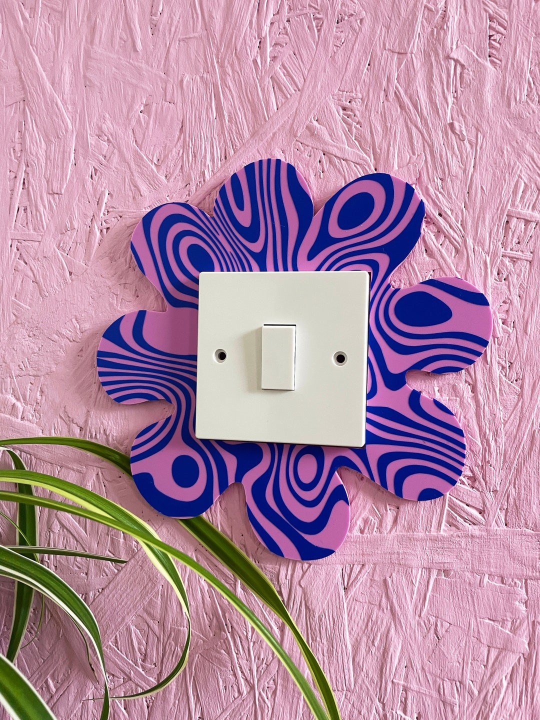 Blue & Pink Psychedelic Wavy Light Switch - Etsy