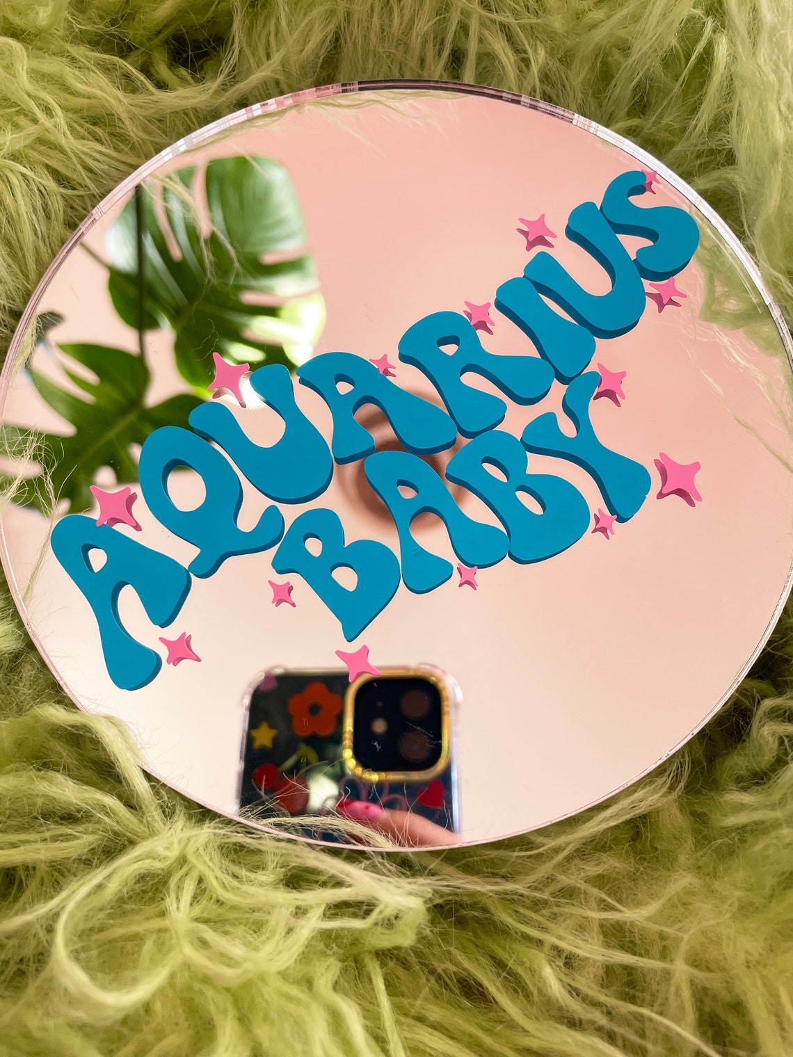 Aquarius Horoscope/star Sign Mini Disc Mirror - Etsy