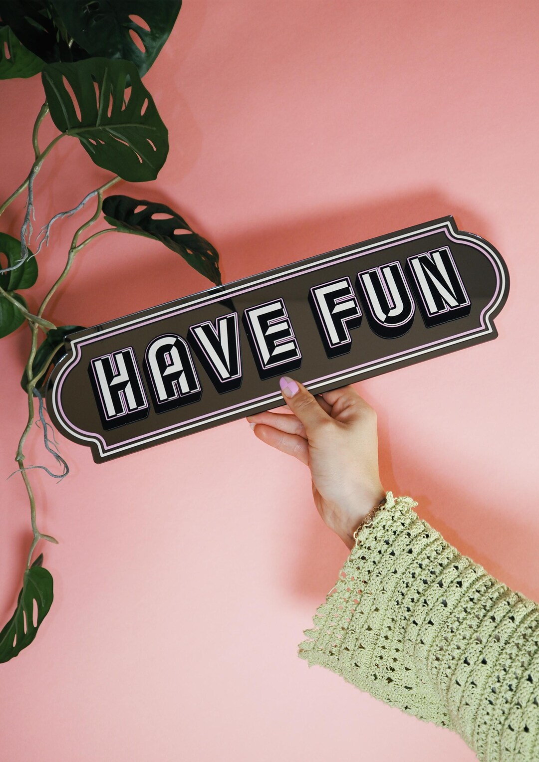 Have Fun Rectangle Mirror Sign - Bold Bronze - Etsy