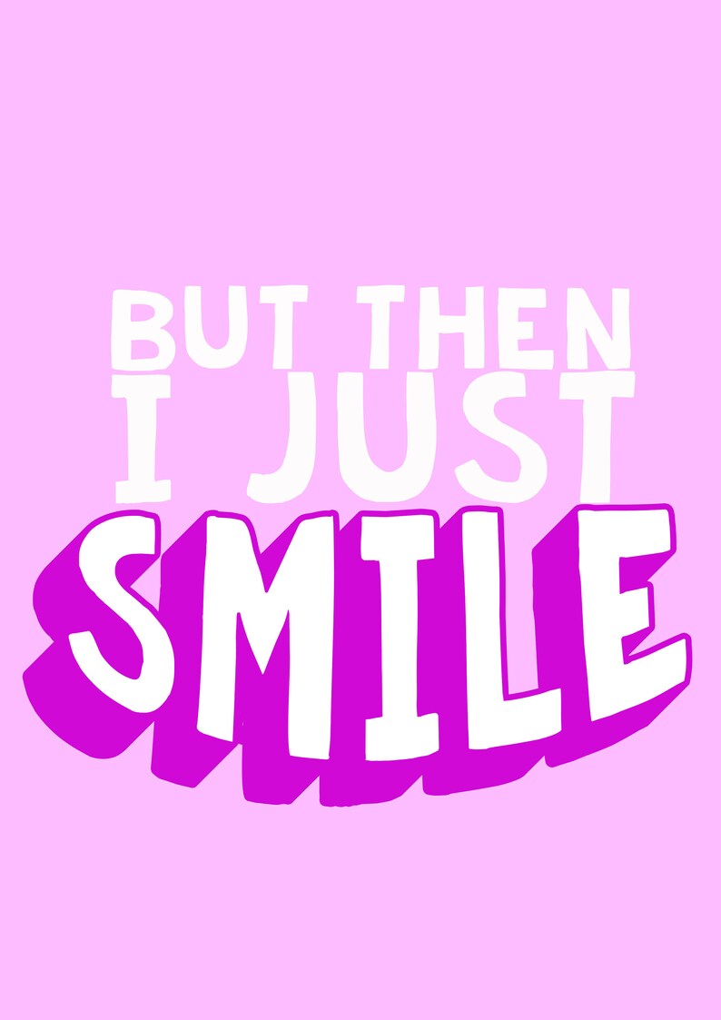 Just Smile Lilly Allen Pop Lyrics Wall Art/wall - Etsy
