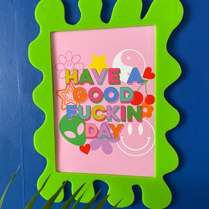 Lime Wall Print Blobby Frame - Free Print Included - Etsy UK