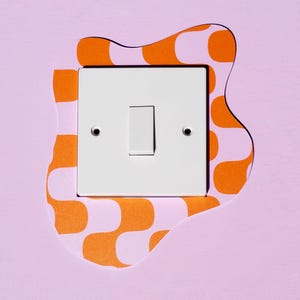 Pink & Orange Retro Wavy Light Switch Cover - Etsy
