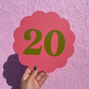 Raspberry Scallop House Number Sign - Customise Number Colour - Etsy