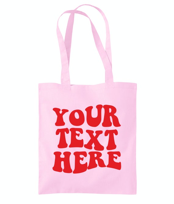 Custom Text Retro Tote Bags Lots of Colours Available Build | Etsy