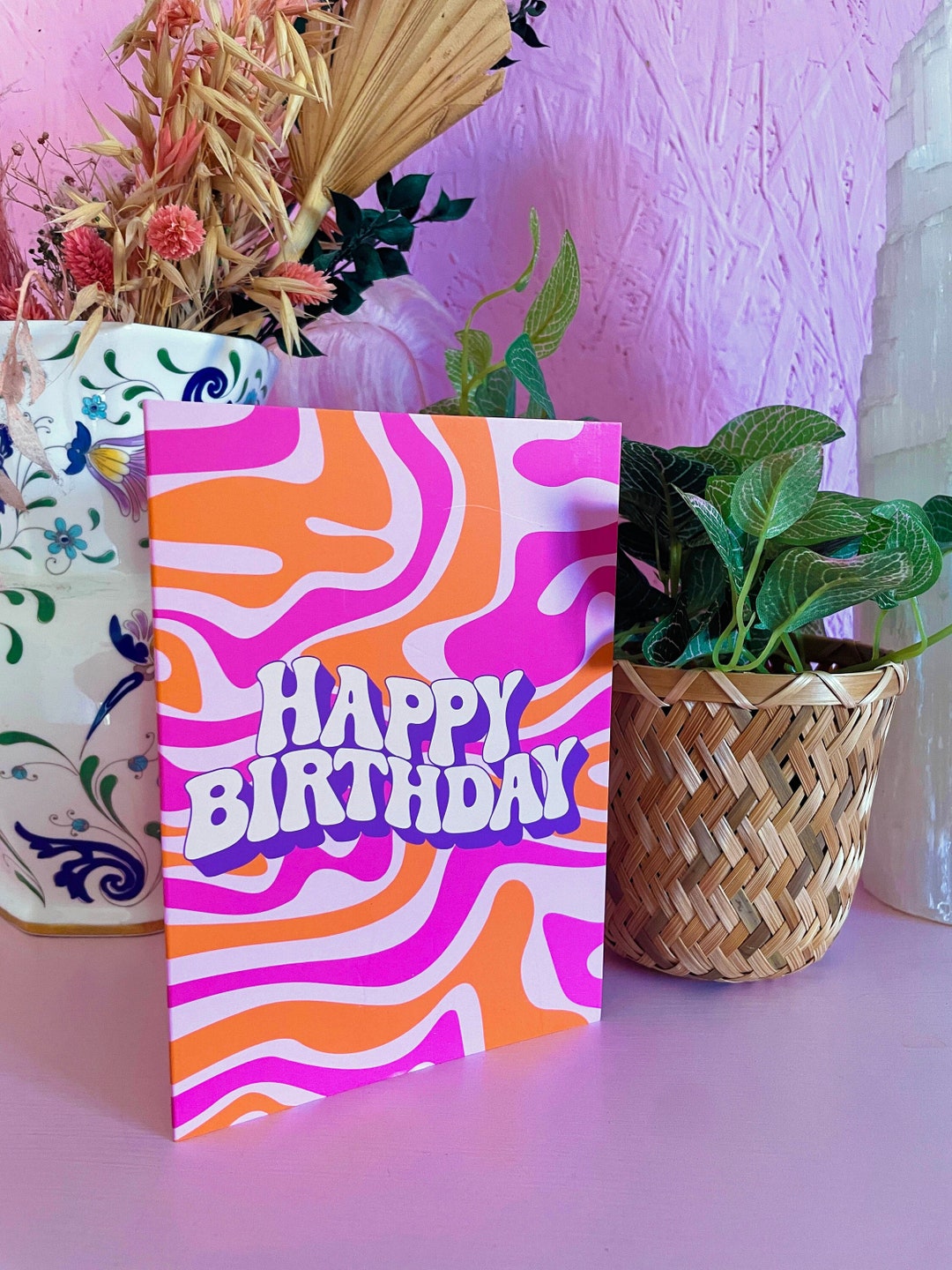 Groovy Happy Birthday Greeting Card - Etsy