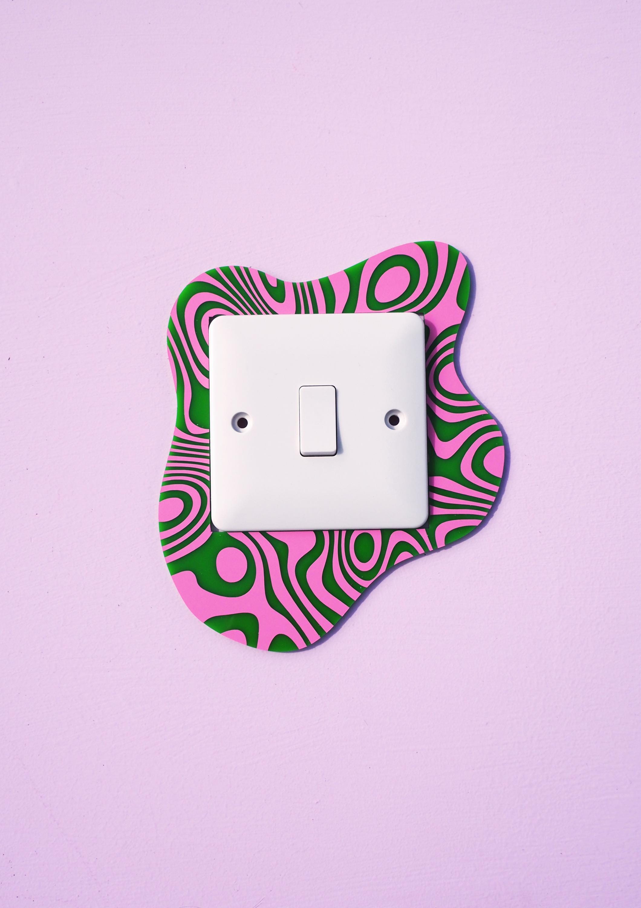 Pink & Green Groovy Blob Light Switch - Etsy UK