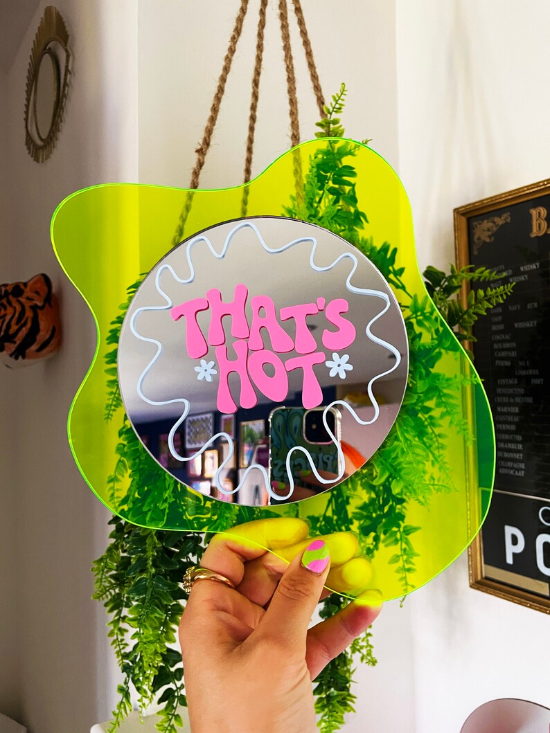 Neon Lime Blob Mirror Frame Mini Mirror Not Included - Etsy