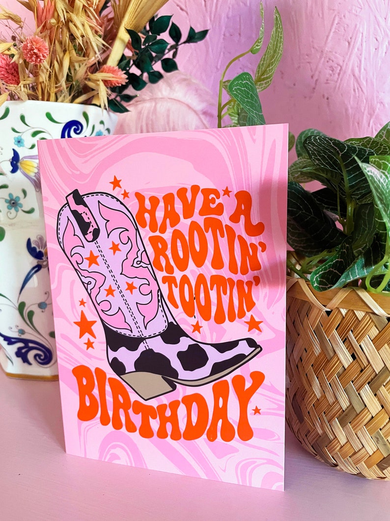 Rootin' Tootin' Cowboy Birthday Greeting Card - Etsy