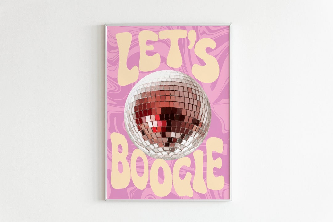 Let's Boogie Retro Lilac Wall Print - Etsy