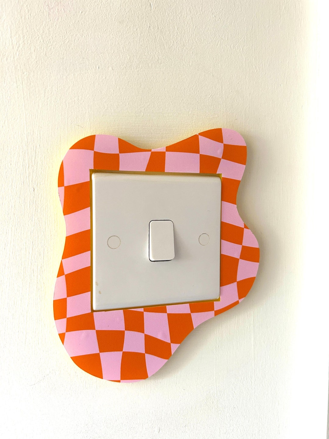 Pink & Orange Checkerboard Light Switch Cover - Etsy