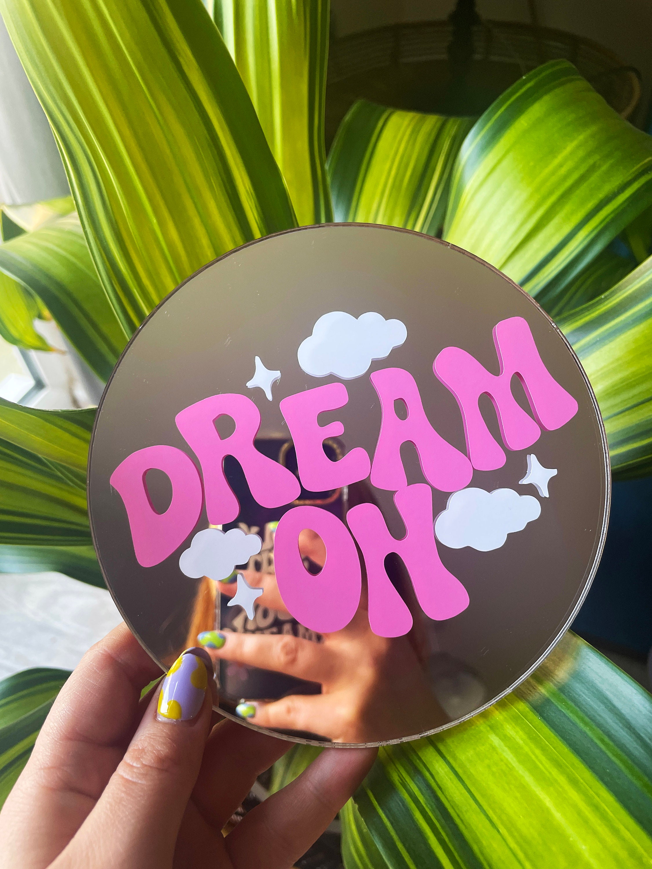 Dream on Disc Mirror - Etsy