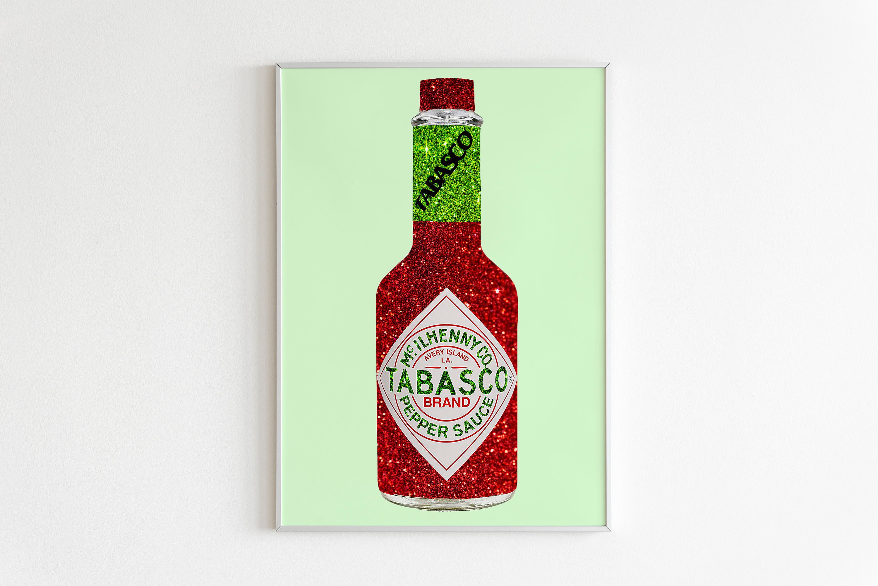 Tabasco Classic Glitter Hot Sauce Wall Art/wall Decor/print ...