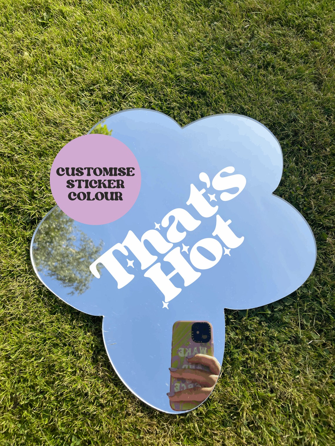 That's Hot Mirror Vinyl Sticker Customise Colour - Etsy