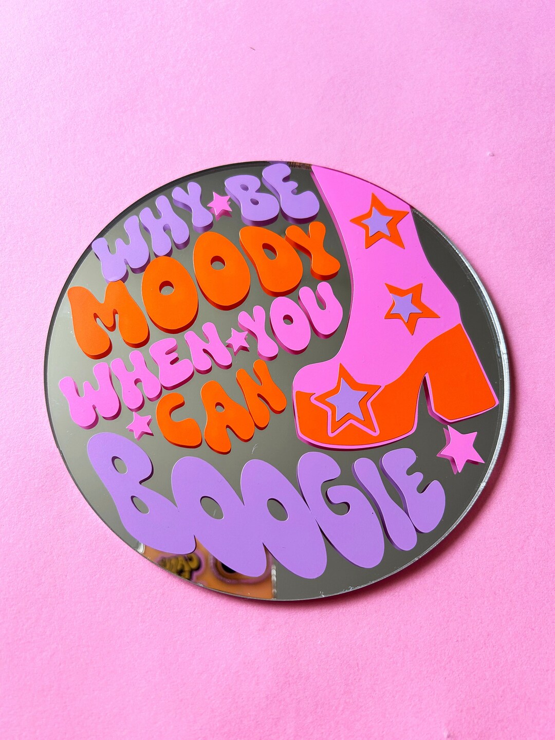 Why Be Moody, Let's Boogie Mini Mirror - Etsy